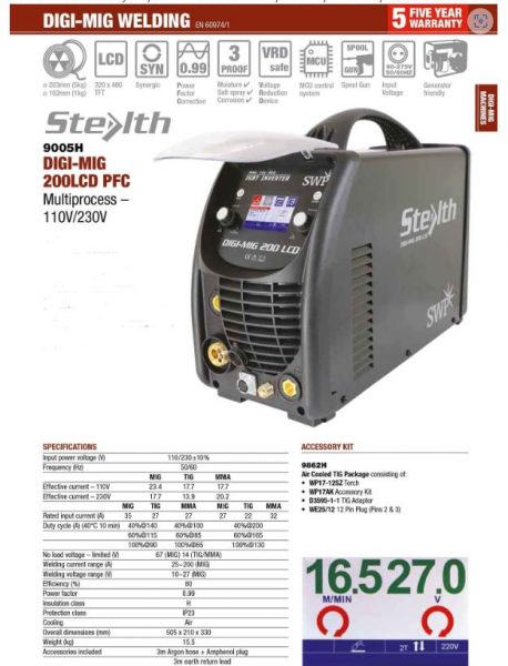 Stealth Digi-MIG 200 LCD PFC - Forged Ironmongery